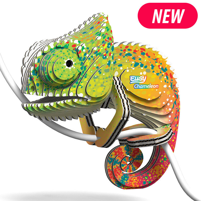 Eugy - Animal en 3D à monter soi-même - Carton biodégradable - Caméléon ...